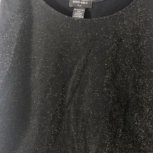 Soho Girls | Tops | Soho Girls Plus Black With Gold Metallic Tank Os ...